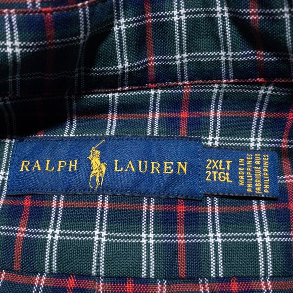 Polo Ralph Lauren | Shirts | Polo Ralph Lauren 2xlt Tall Mens Shirt Buttondown Green Plaid Check ...